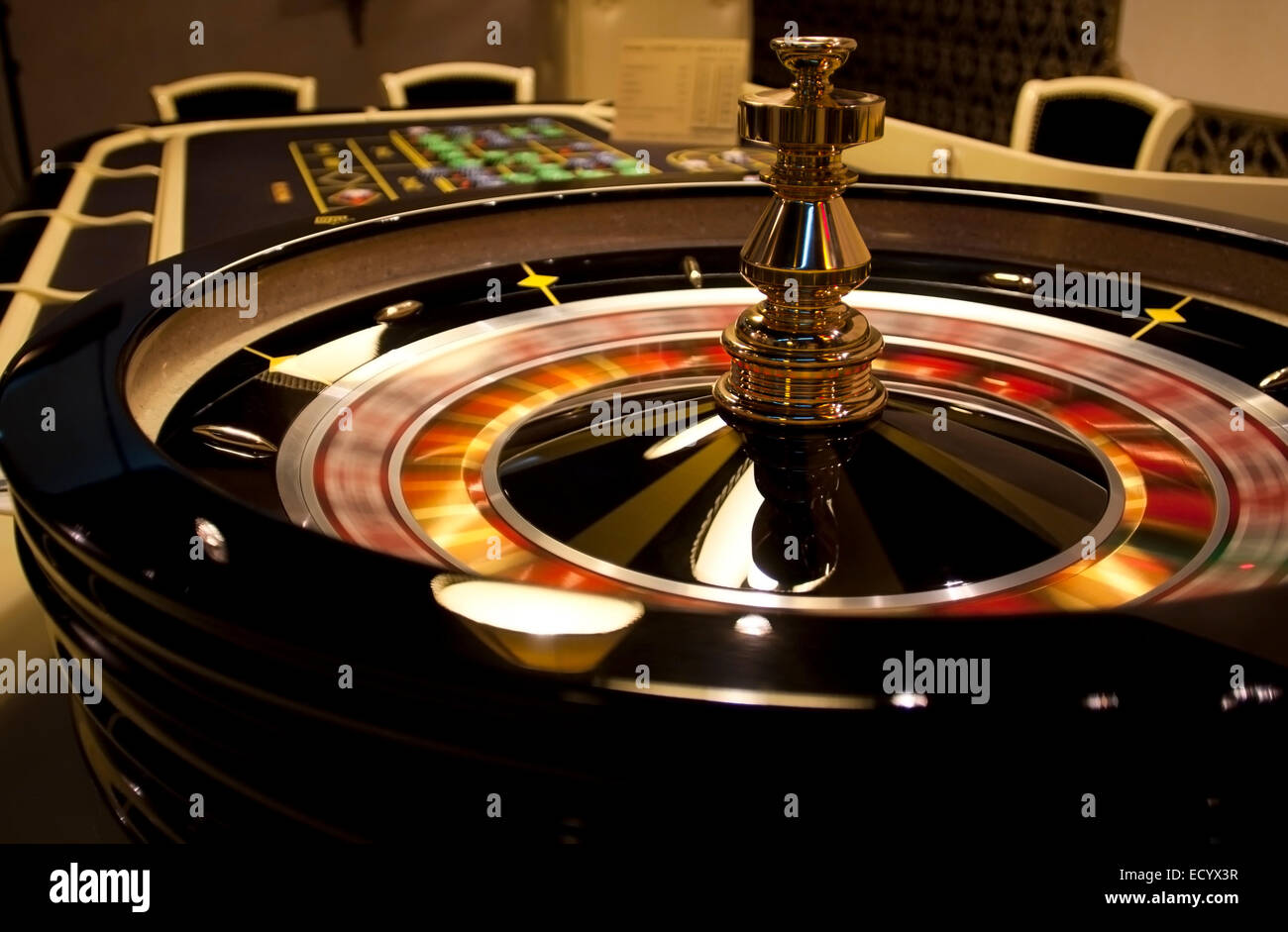 Spinning roulette in casino Stock Photo - Alamy