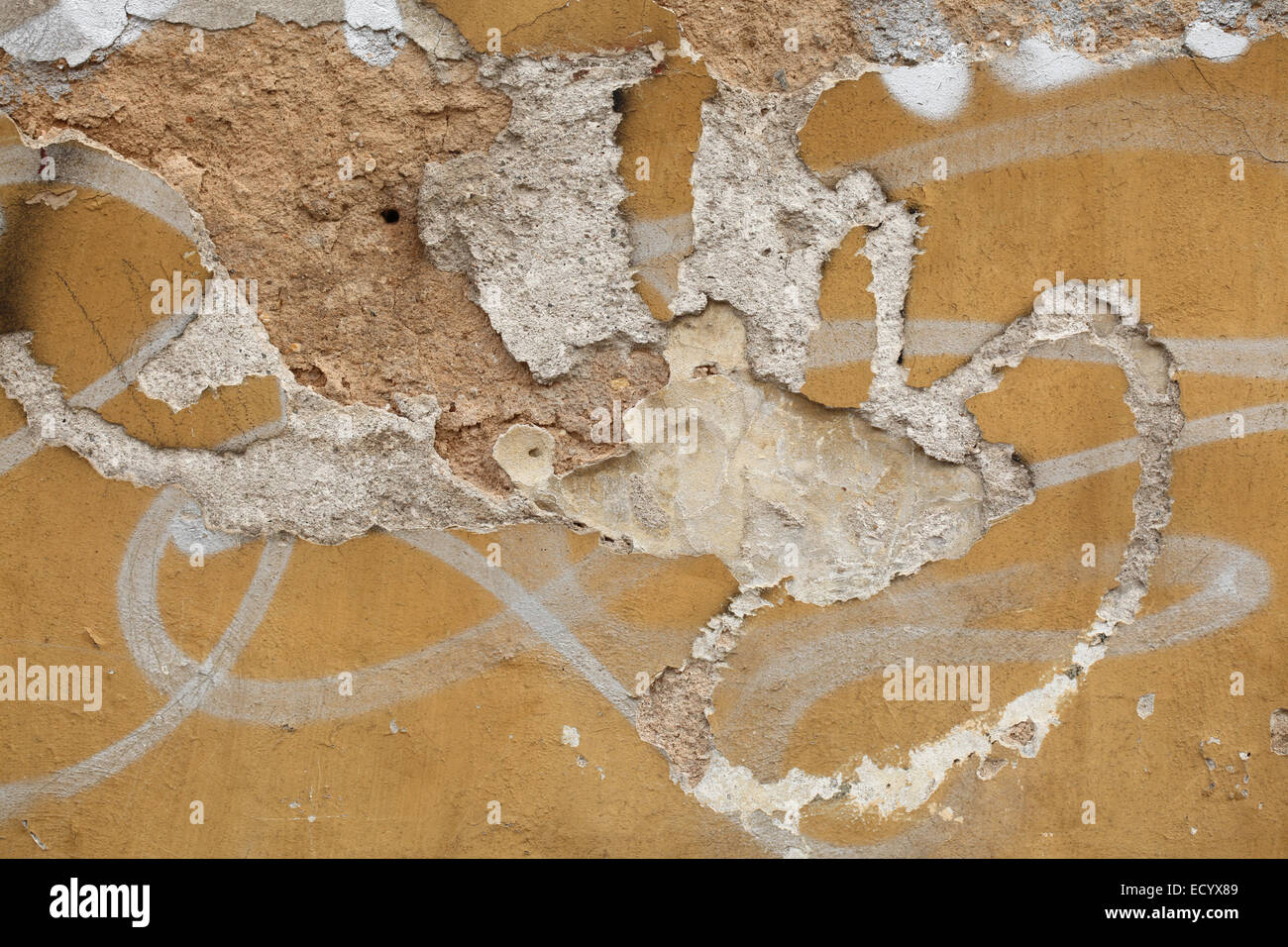Old wall with cracked plaster. Background texture Stock Photo - Alamy