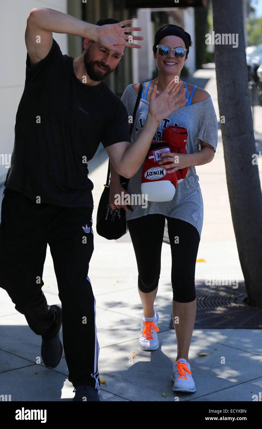 Jaimie Alexander exits the gym with her personal trainer Featuring ...