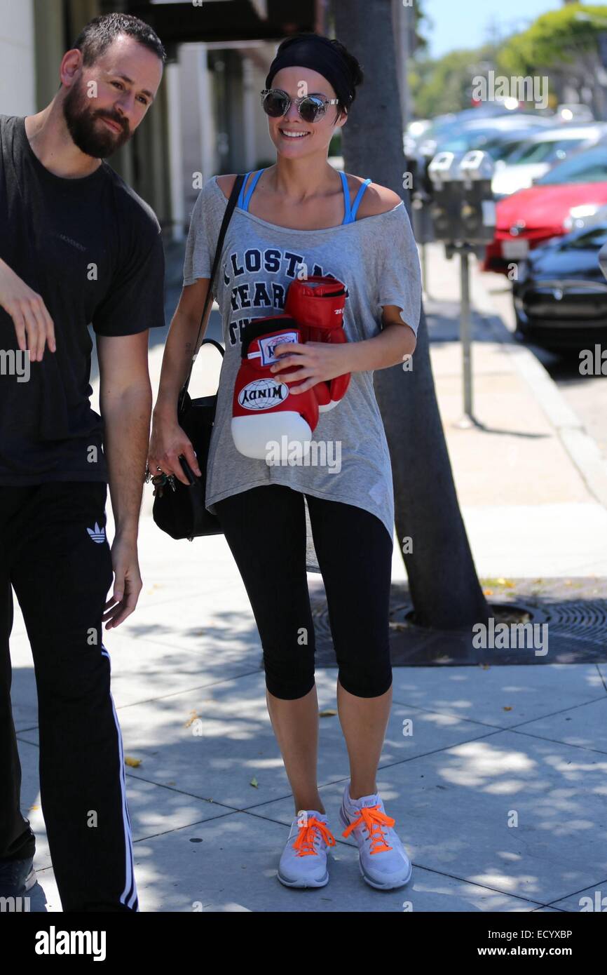 Jaimie Alexander exits the gym with her personal trainer Featuring ...