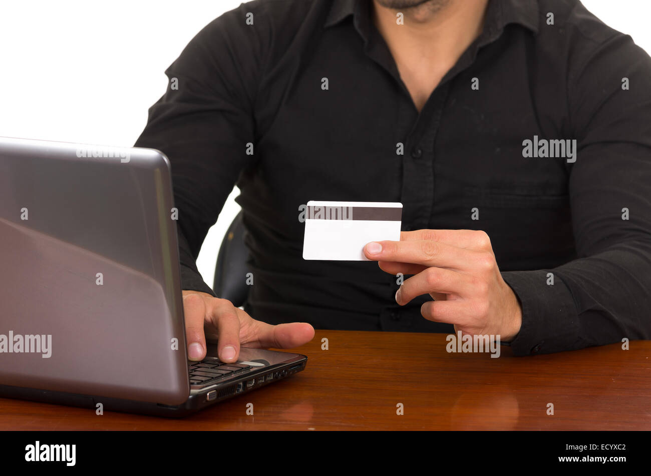 young man buying online with credit card Stock Photo - Alamy