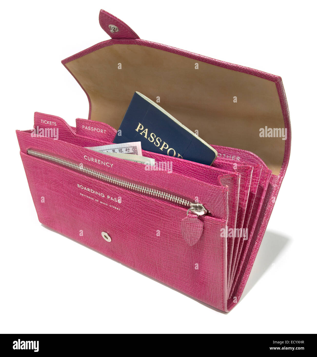 Woman passport money Cut Out Stock Images & Pictures - Alamy