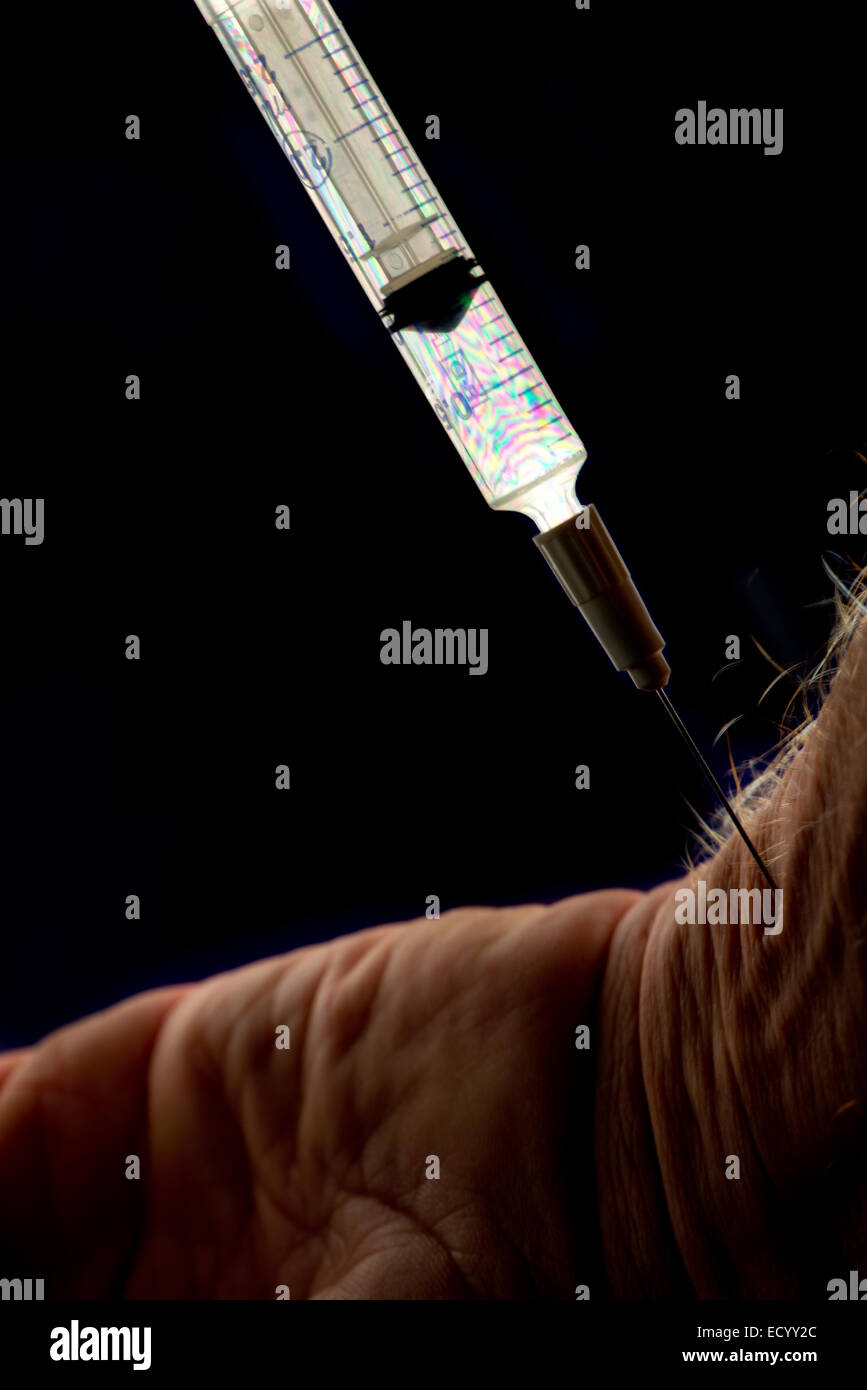 Fatal injection self inflicted drug addiction needle syringe bleeding ...