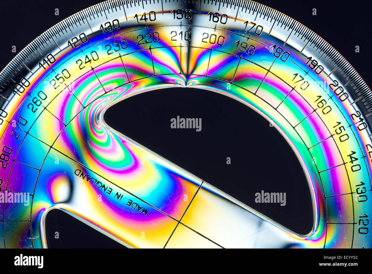 colorful heat stress patterns captures in hardened plastics in ...