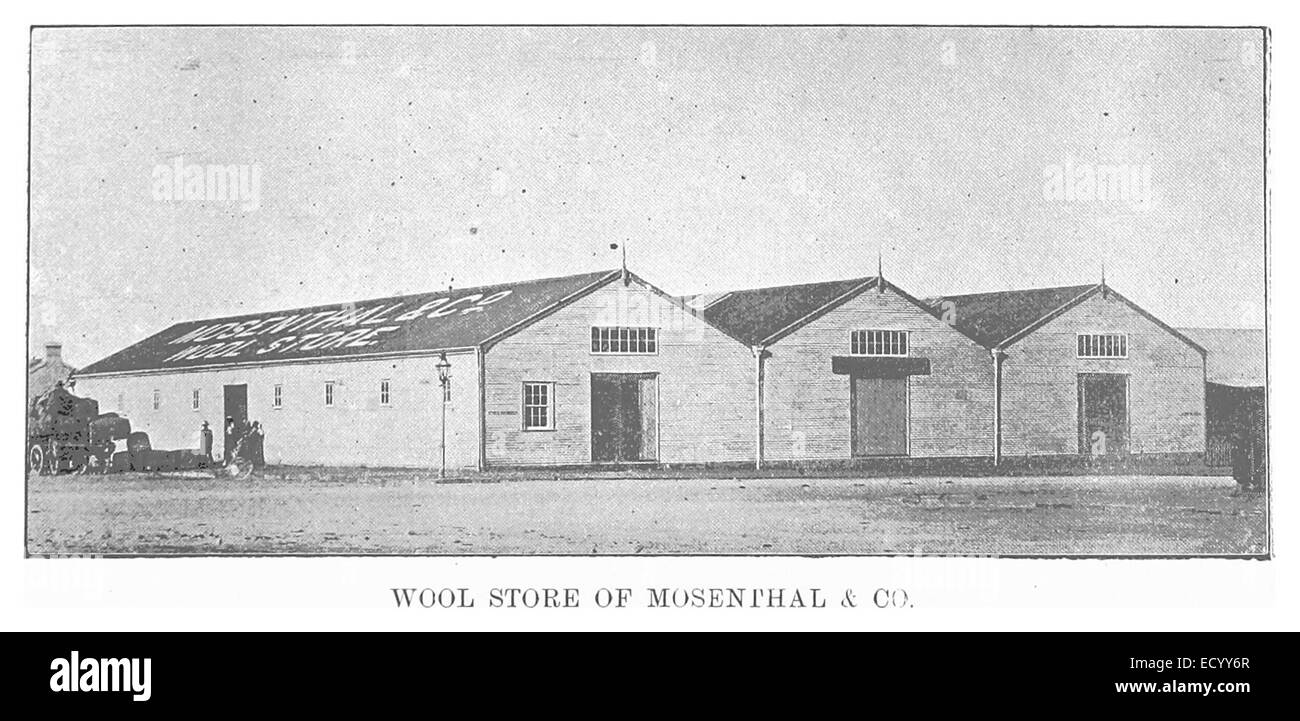 This 1893 illustration features the Wool Store of Mosenthal and Co, an ...