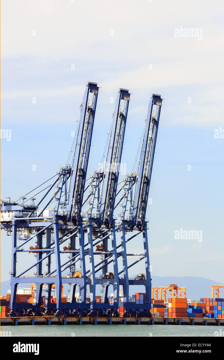 Big Industrial Port using as freight transport and global business ...
