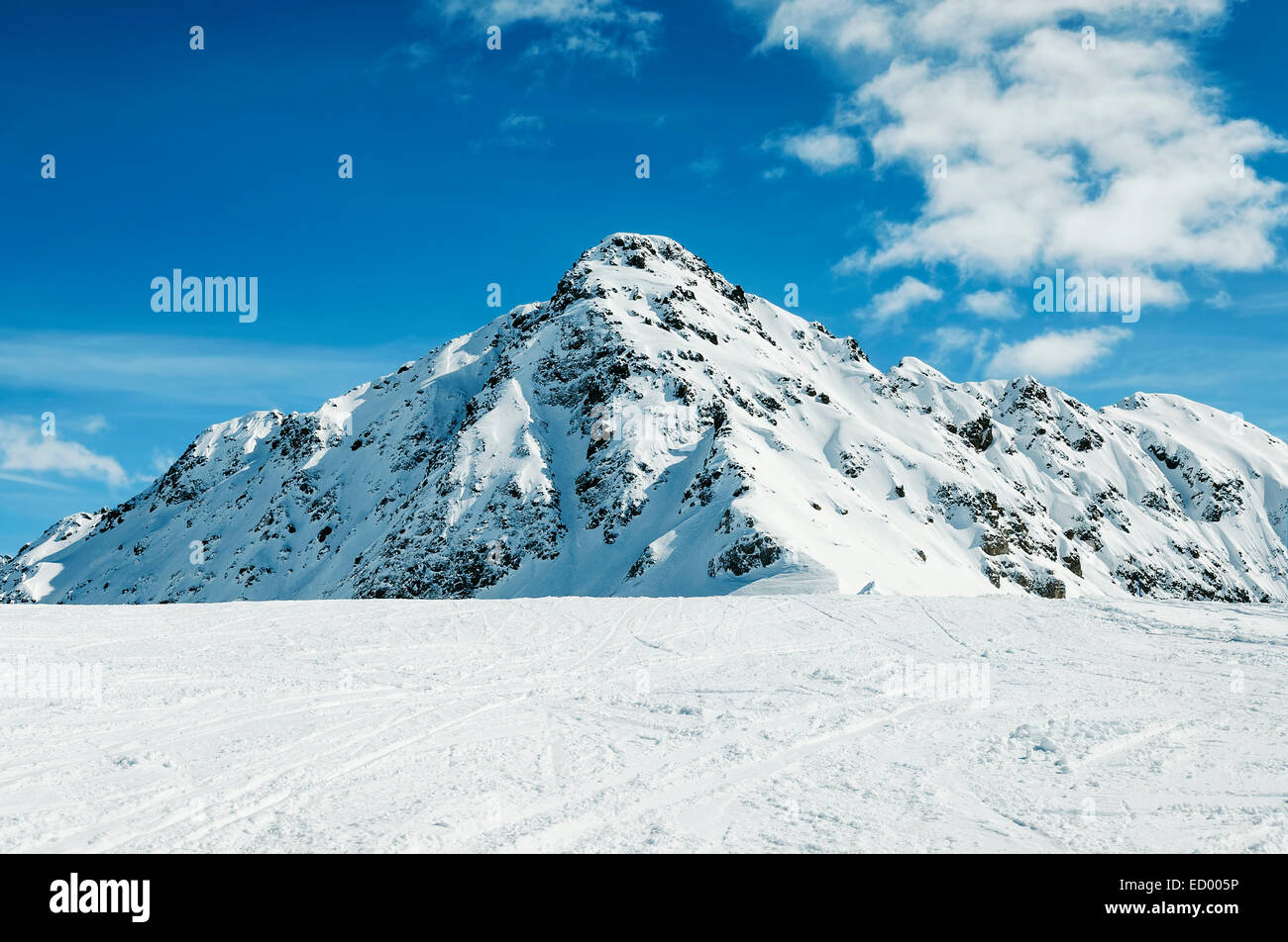 Alpine mountains under the snow in winter Stock Photo - Alamy