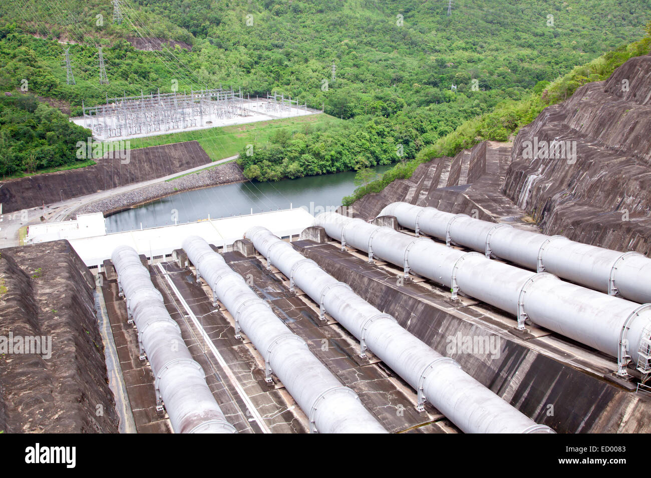 Gigantic water pipes of a Hydro power plant and dam Stock Photo - Alamy