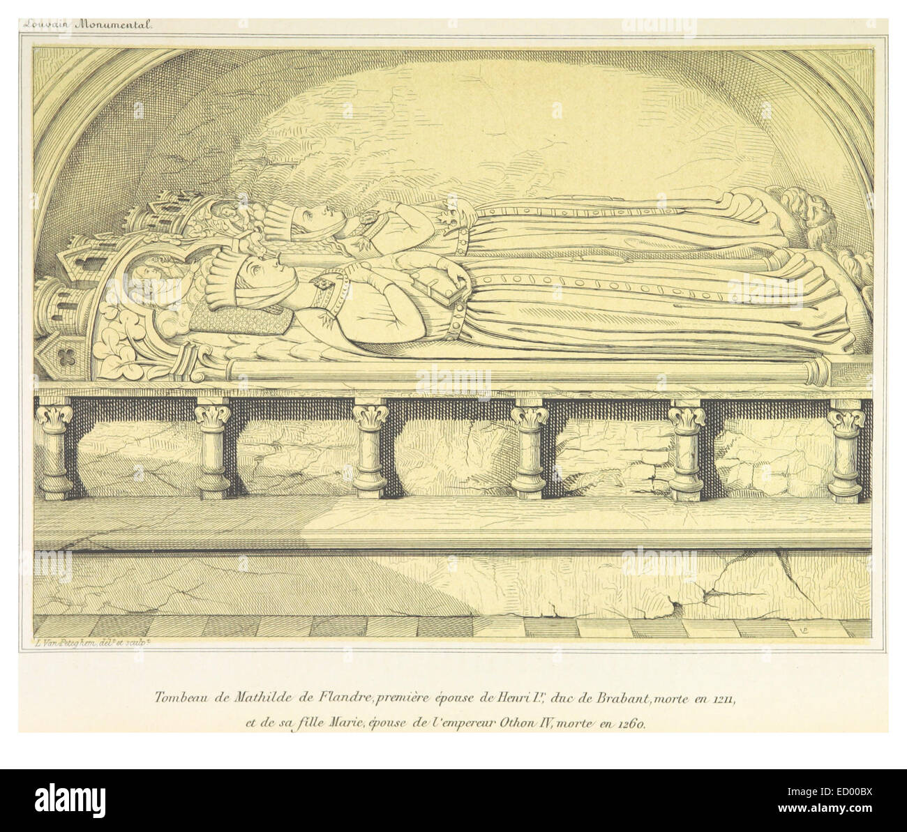 The image from EVEN (1860), Tab. 37, depicts the Tomb of Matilda of ...