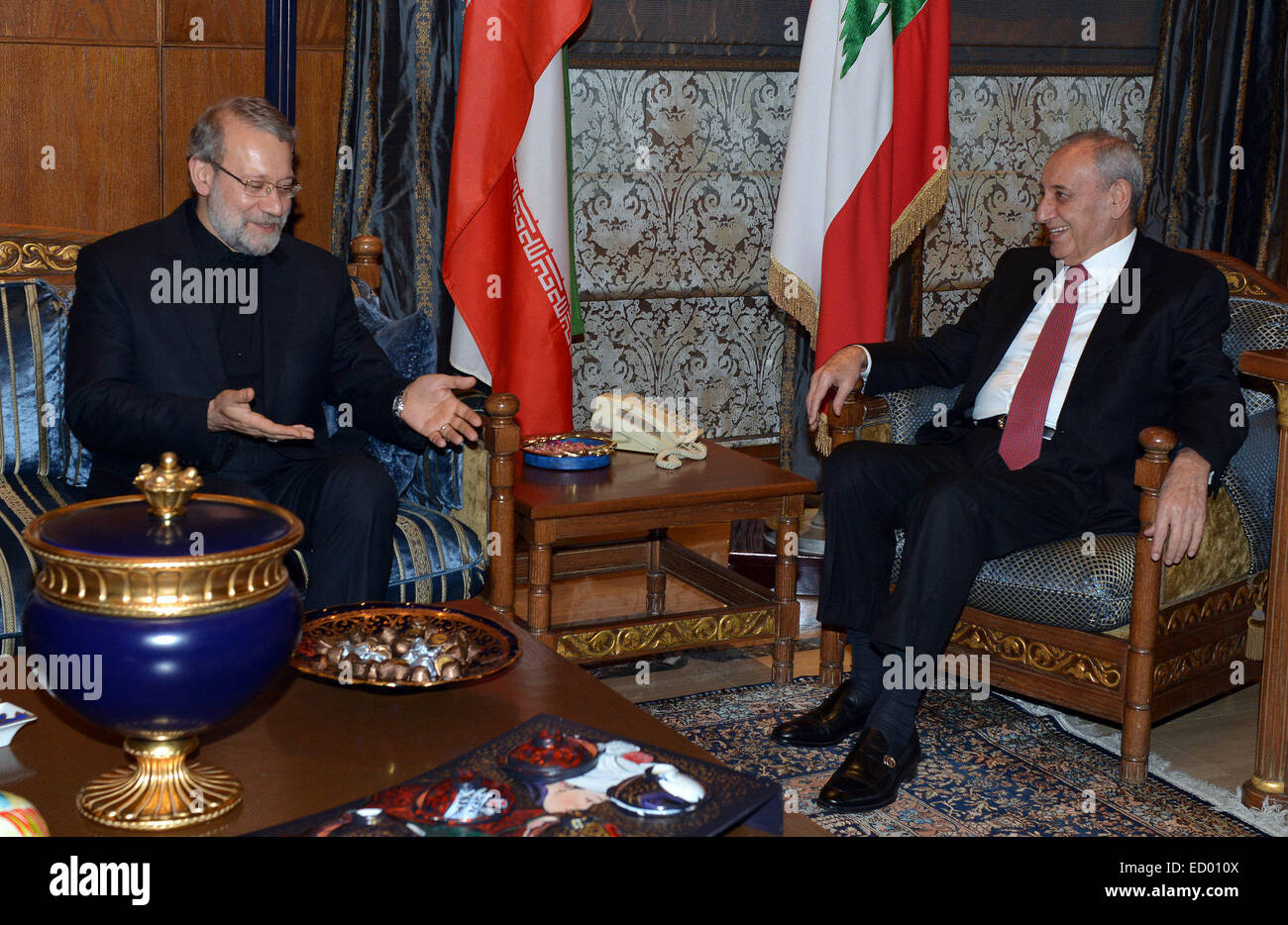 Beirut, Lebanon. 22nd Dec, 2014. Iranian Parliament Speaker Ali ...