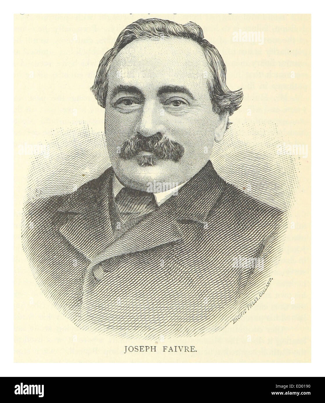 A portrait of Joseph Faivre, providing a historical representation of ...