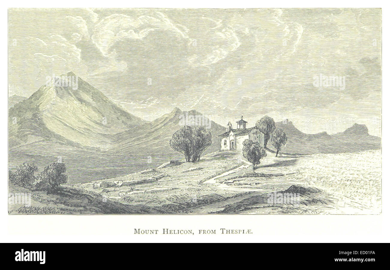 This 1882 illustration by Farrer shows a view of Mount Helicon, a ...