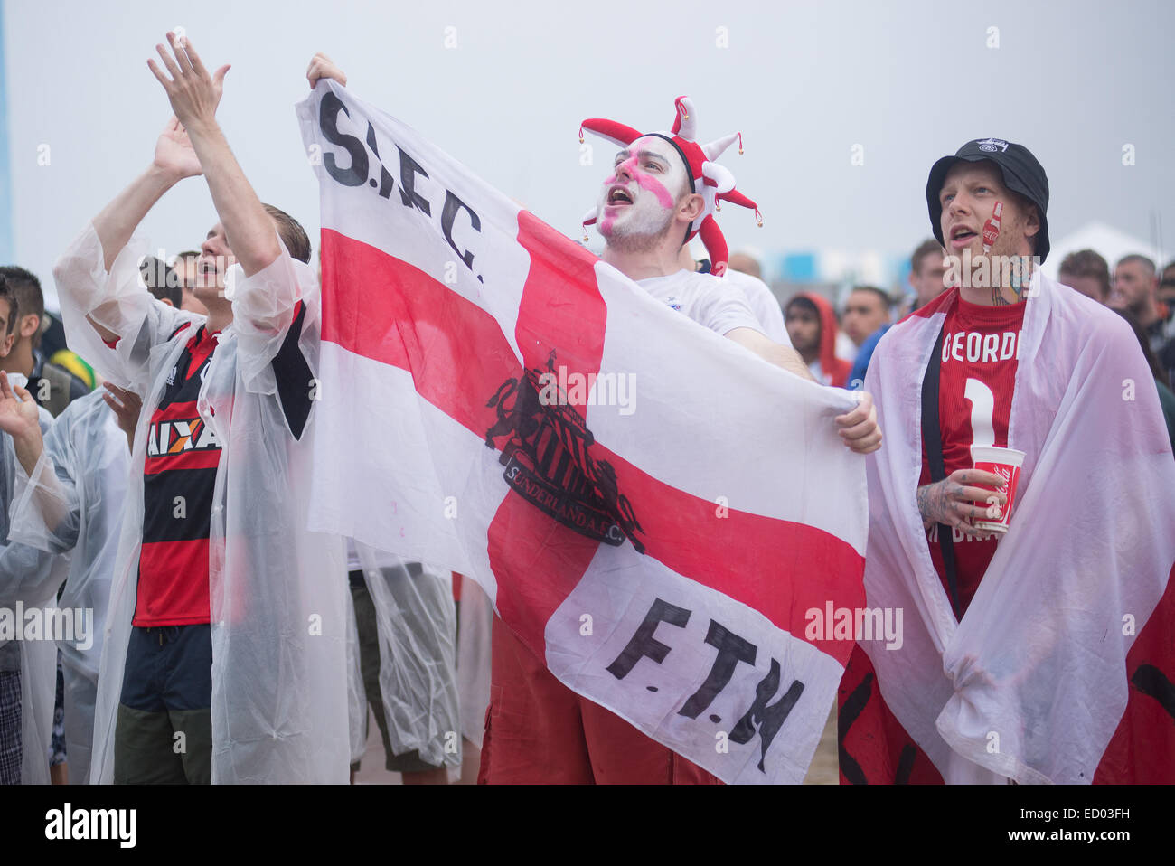 Fans watching the 2014 FIFA World Cup - Group D match, England v ...