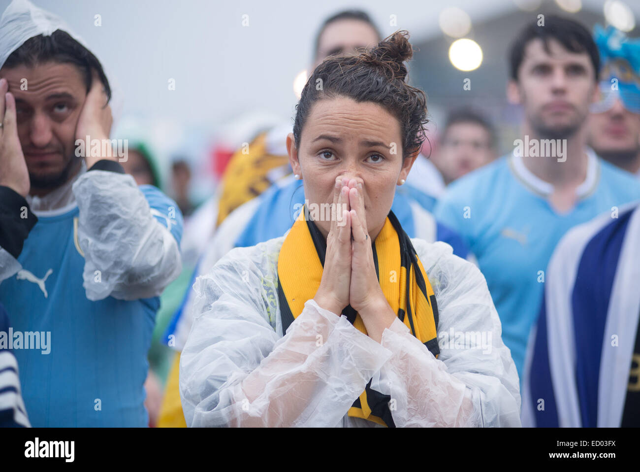 Fans watching the 2014 FIFA World Cup - Group D match, England v ...