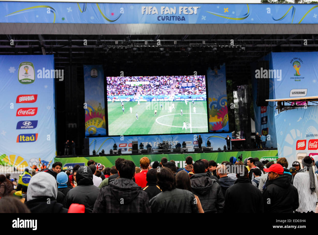 Fans watching the 2014 FIFA World Cup - Group D match, England v ...