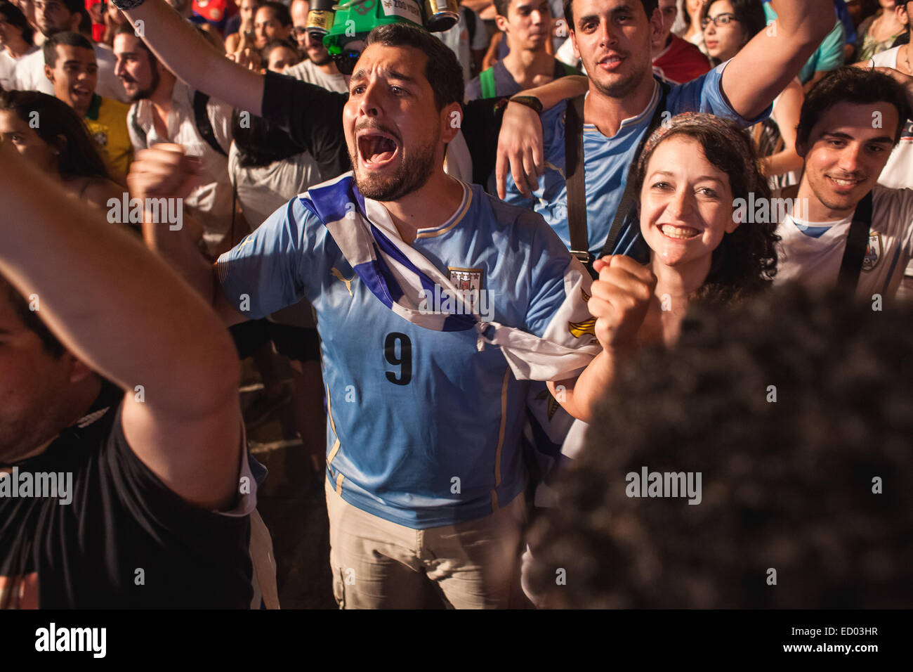Fans watching the 2014 FIFA World Cup - Group D match, England v ...