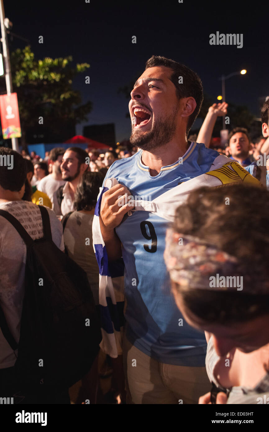 Fans watching the 2014 FIFA World Cup - Group D match, England v ...