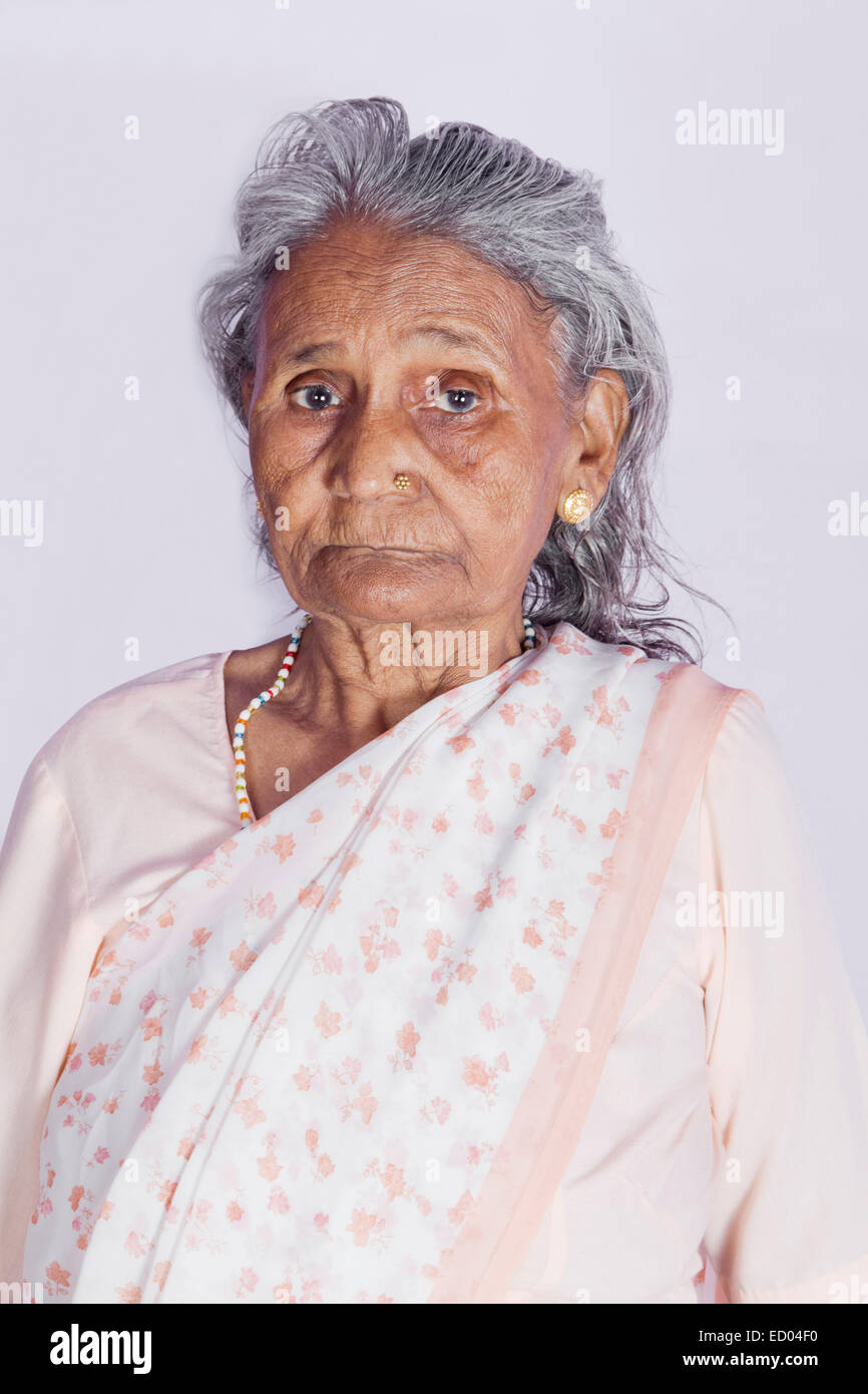 1 indian Old Senior Woman Stock Photo - Alamy