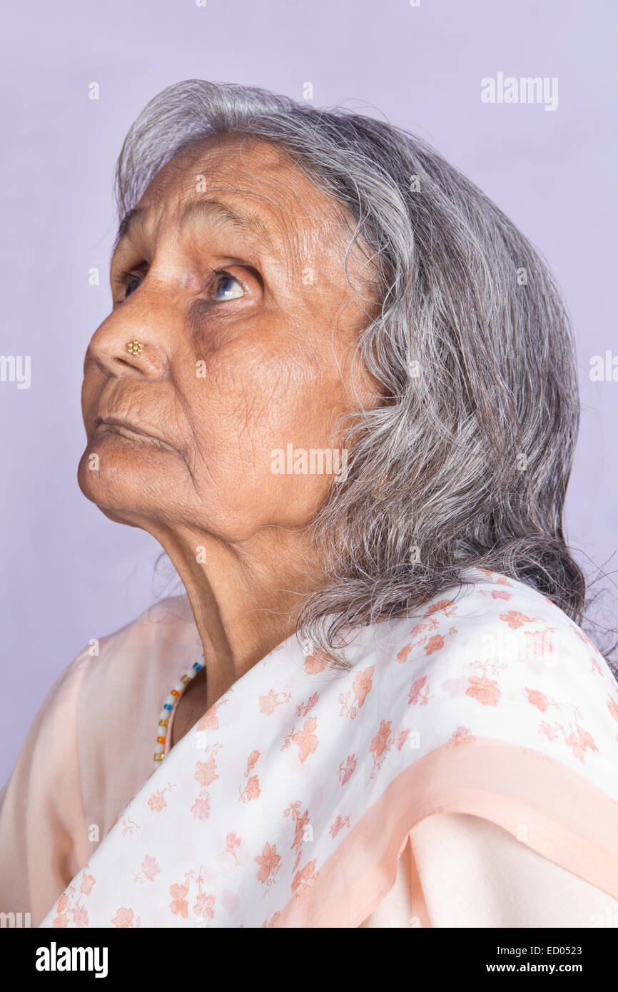 Indians thinking woman sad hi-res stock photography and images - Alamy