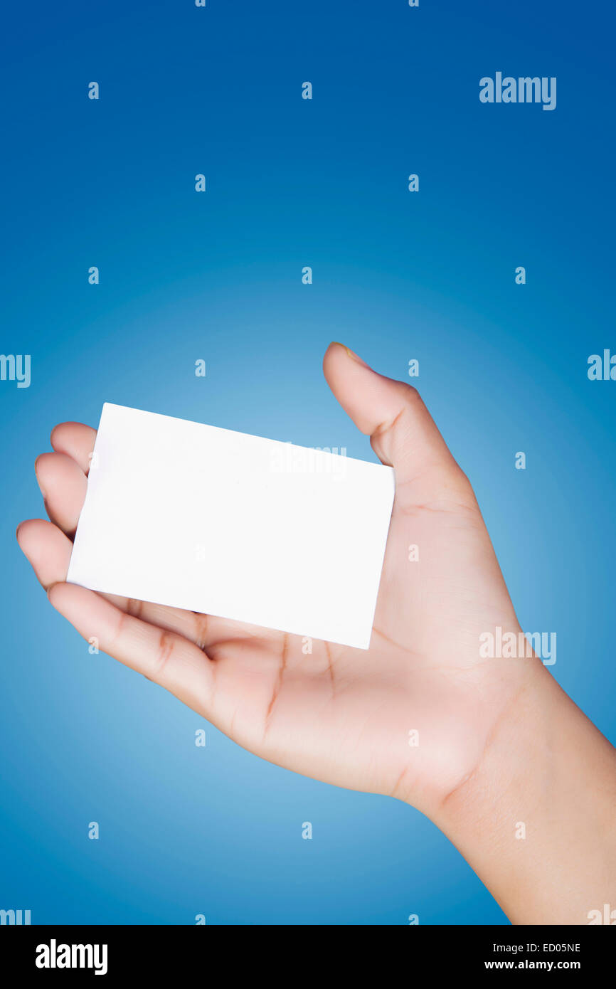 1 lady Hand Visiting Card part of Stock Photo - Alamy