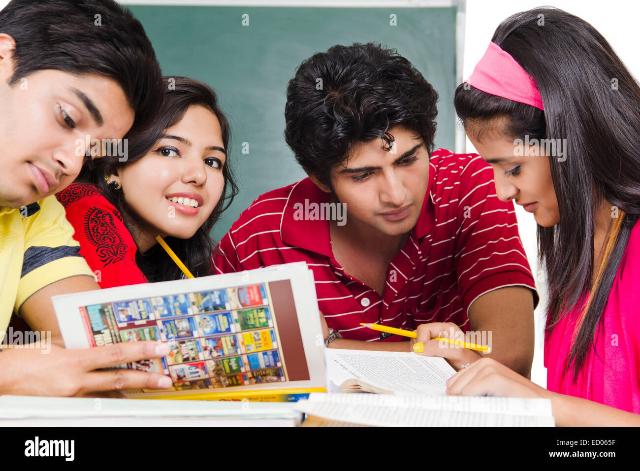 indian college Friends Study Stock Photo - Alamy
