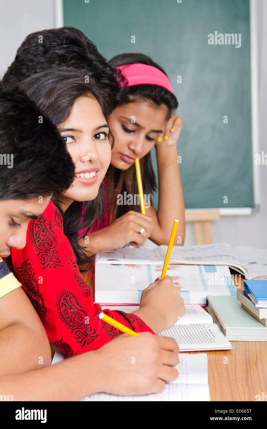 indian college Friends Study Stock Photo - Alamy