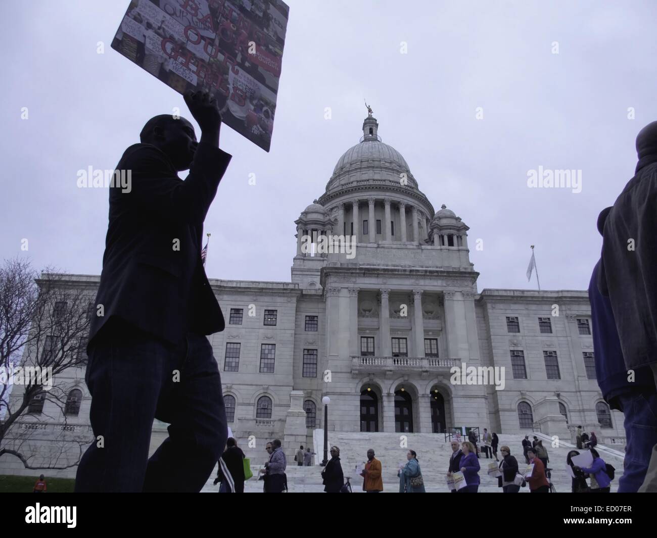 Providence, Rhode Island, USA. 9th May, 2014. Protesters rally near ...
