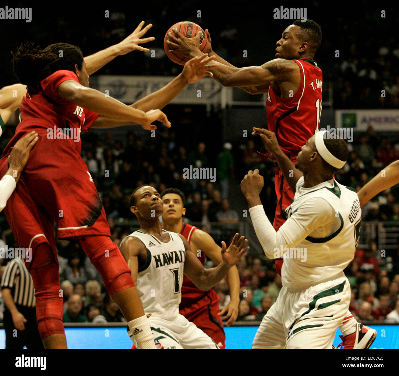 December 22, 2014 -Nebraska Cornhuskers guard Tarin Smith #11 wins the ...