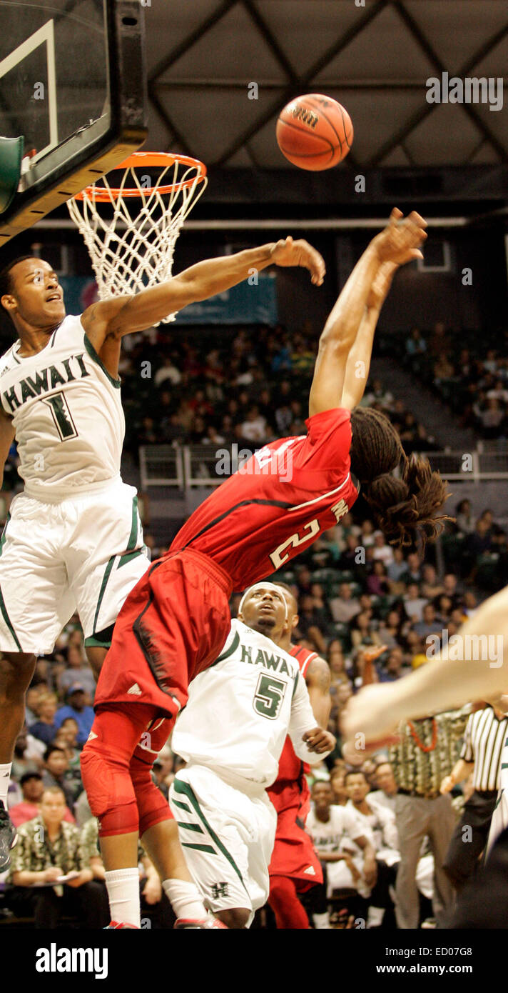 December 22, 2014 - Hawaii Rainbow Warriors guard Garrett Nevels #1 ...