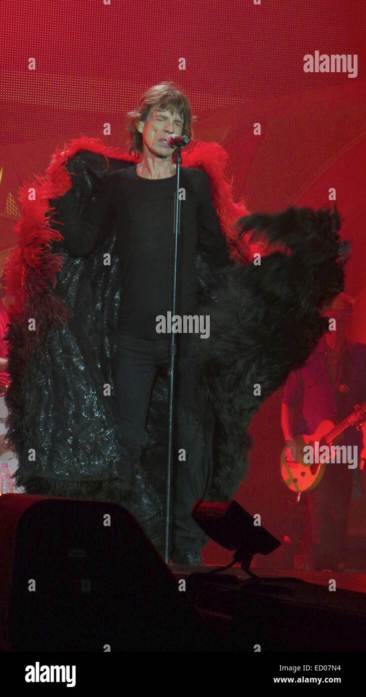 Mick Jagger and the Rolling Stones play a sell out concert in Germany ...