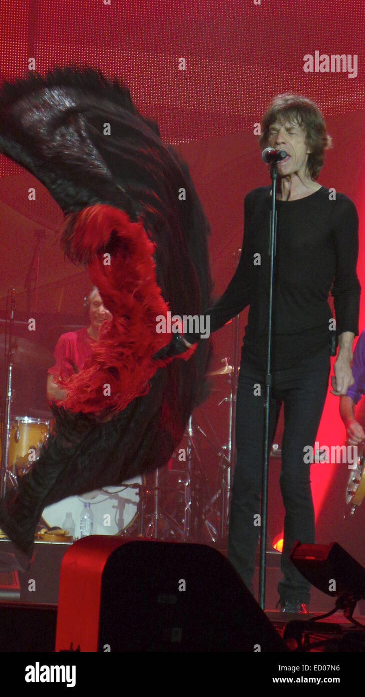 Mick Jagger and the Rolling Stones play a sell out concert in Germany ...