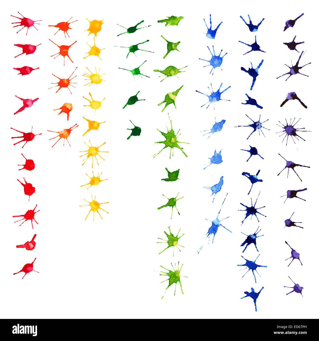Set of color watercolor blots Stock Photo - Alamy