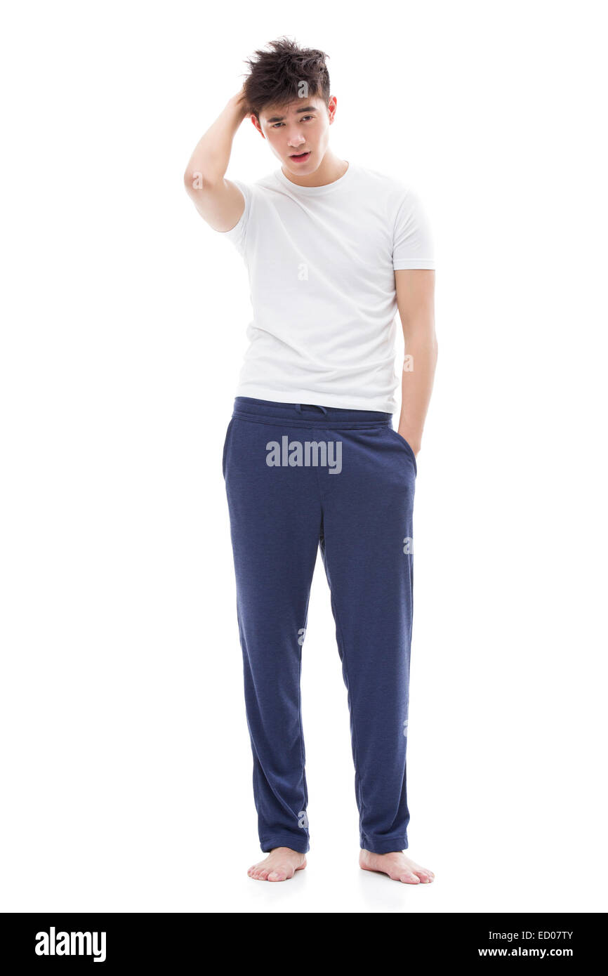 Young man wake up Cut Out Stock Images & Pictures - Alamy