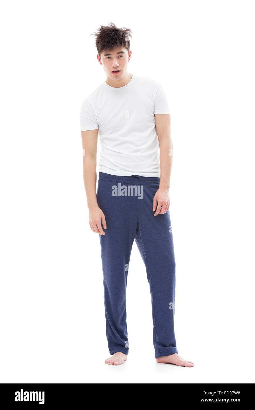 Young man wake up Cut Out Stock Images & Pictures - Alamy