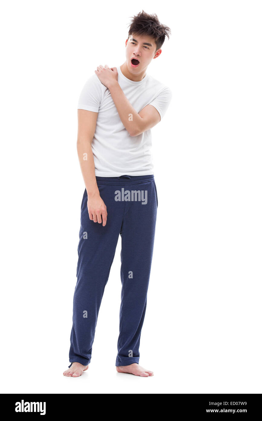 Young man wake up Cut Out Stock Images & Pictures - Alamy