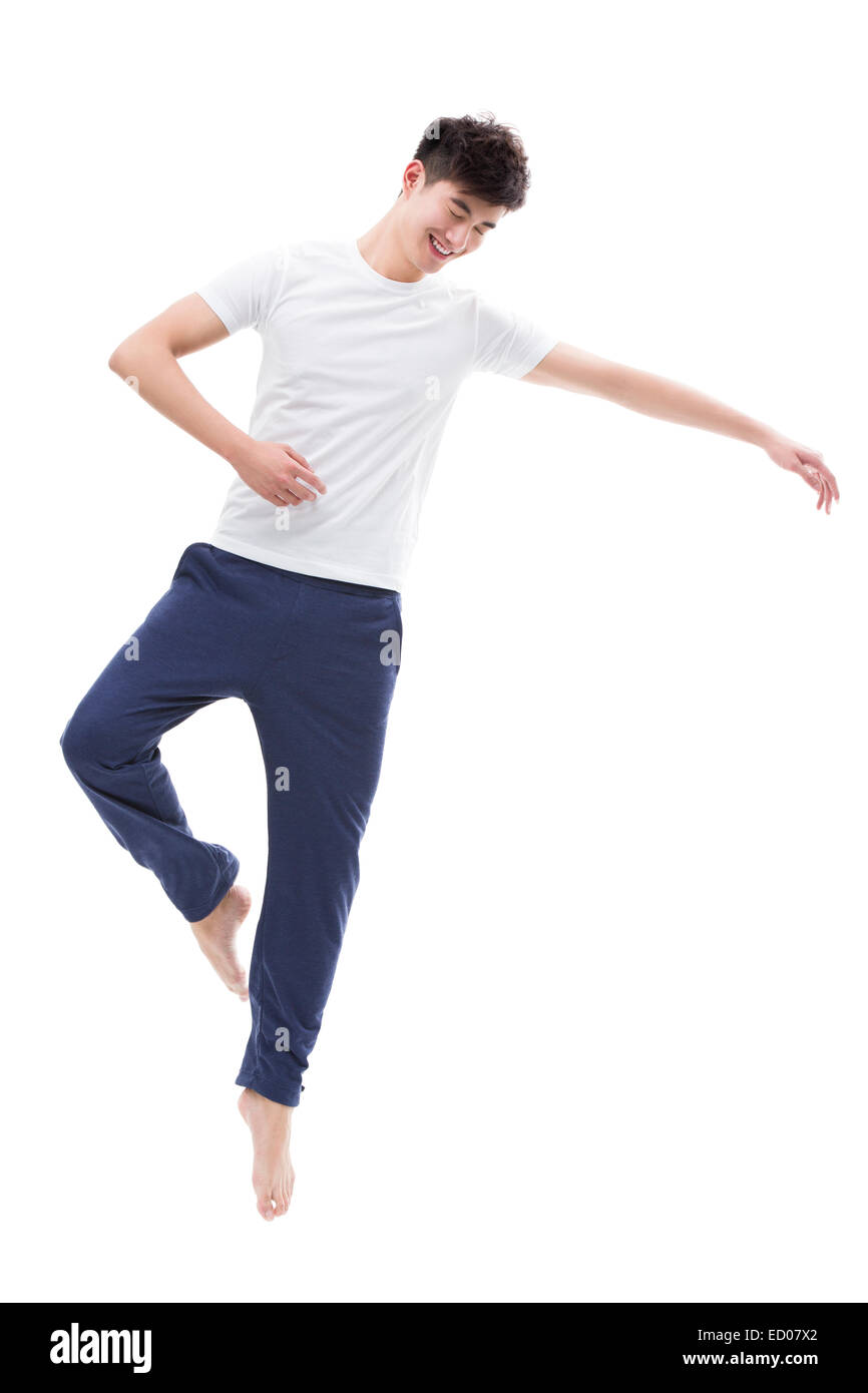 Young man sleeping in mid-air Stock Photo - Alamy