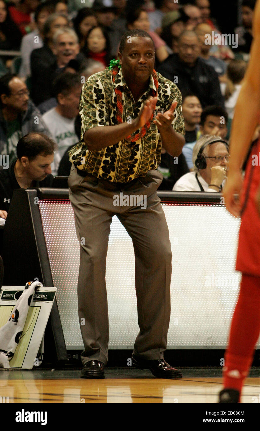 Honolulu, Hawaii. 22nd Dec, 2014. Hawaii Head Coach Benjy Taylor during ...
