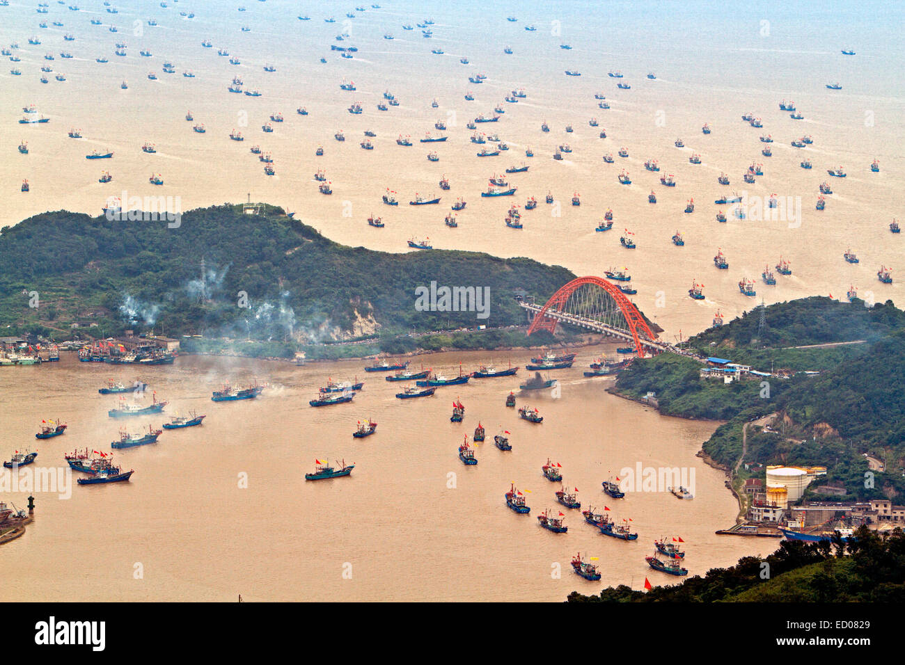 Beijing, China. 23rd Dec, 2014. Boats leave the Shipu Fishing Port for ...