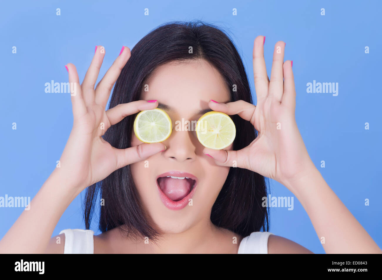 1 indian Beautiful lady Meyer-lemon Stock Photo - Alamy
