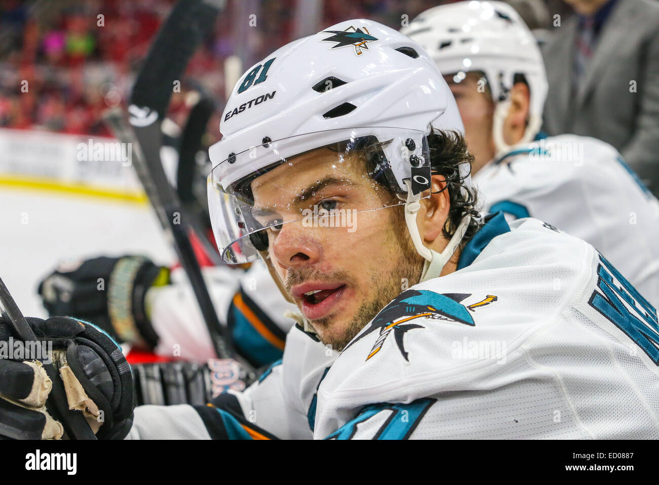 Raleigh, North Carolina, USA. 16th Nov, 2014. San Jose Sharks center ...