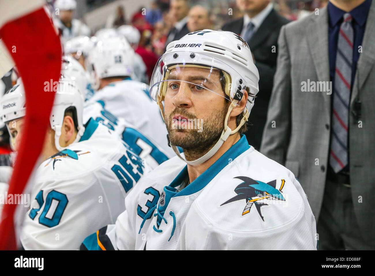 Raleigh, North Carolina, USA. 16th Nov, 2014. San Jose Sharks right ...