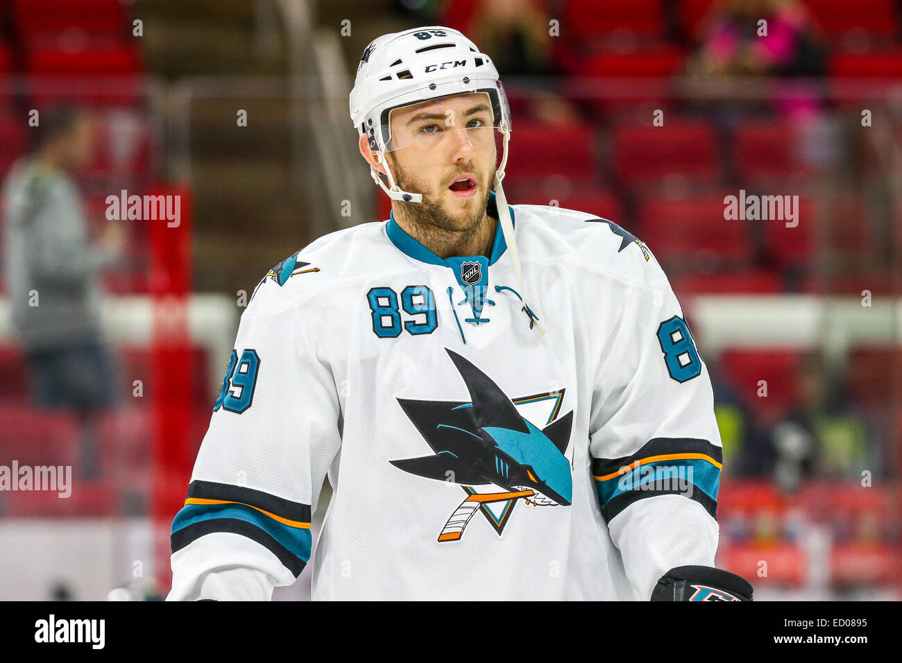 Raleigh, North Carolina, USA. 16th Nov, 2014. San Jose Sharks left wing ...
