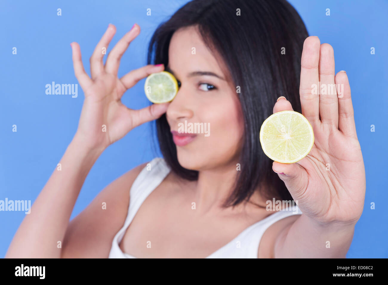 1 indian Beautiful lady Meyer-lemon Stock Photo - Alamy