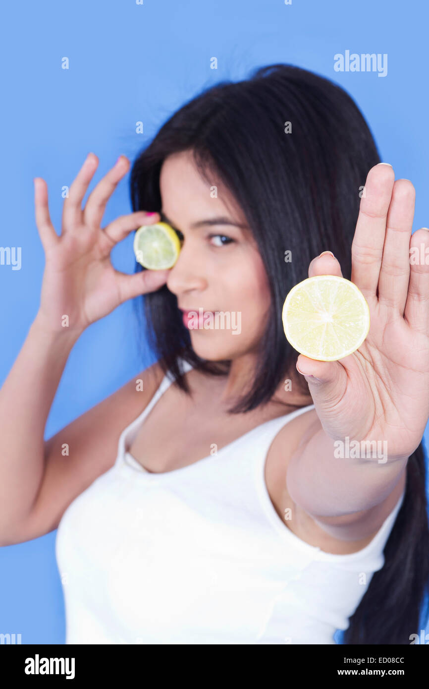 1 indian Beautiful lady Meyer-lemon Stock Photo - Alamy