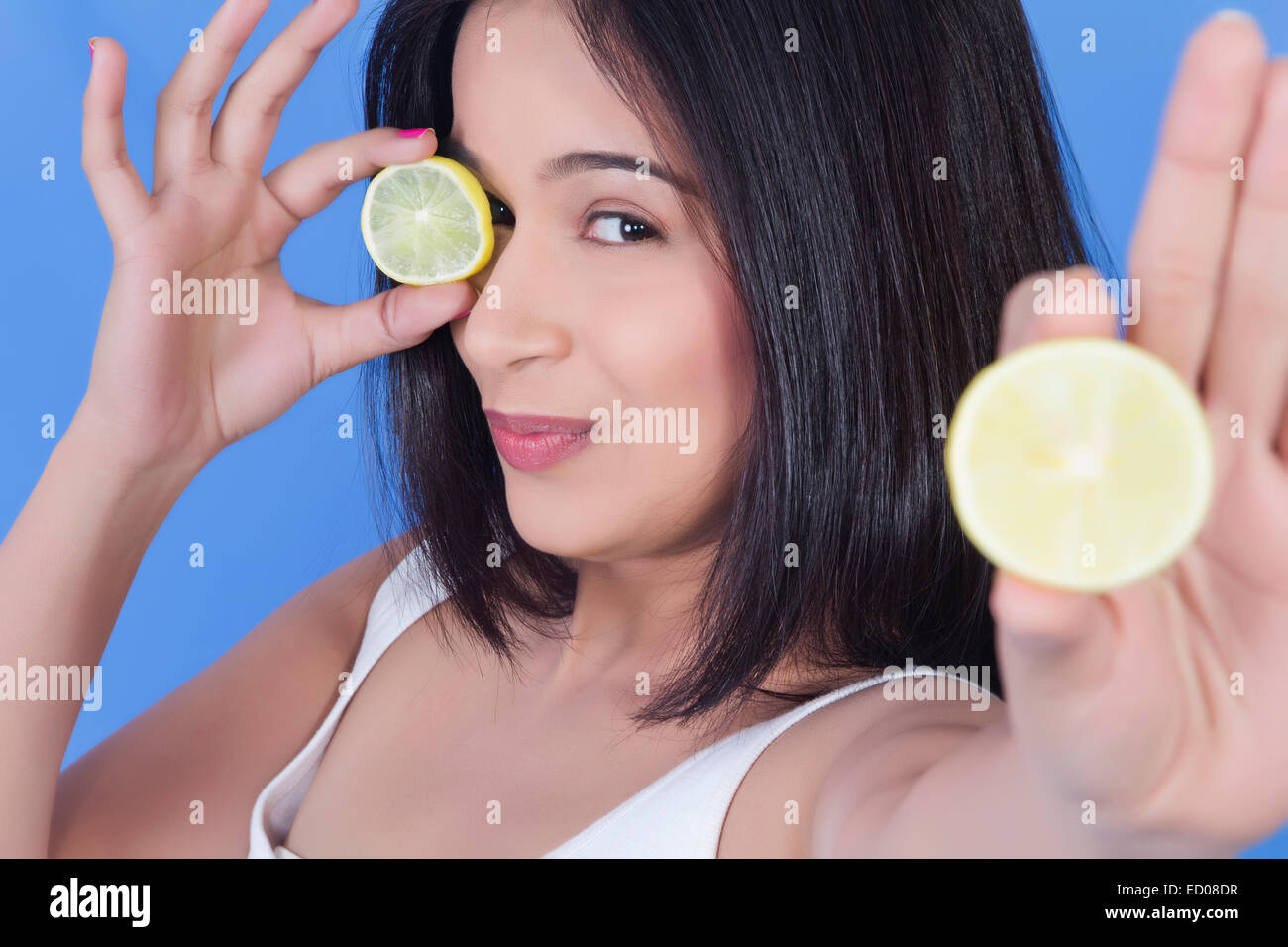 1 indian Beautiful lady Meyer-lemon Stock Photo - Alamy