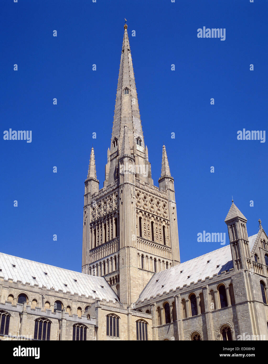 Norfolk england english church churches spire spires hi-res stock ...