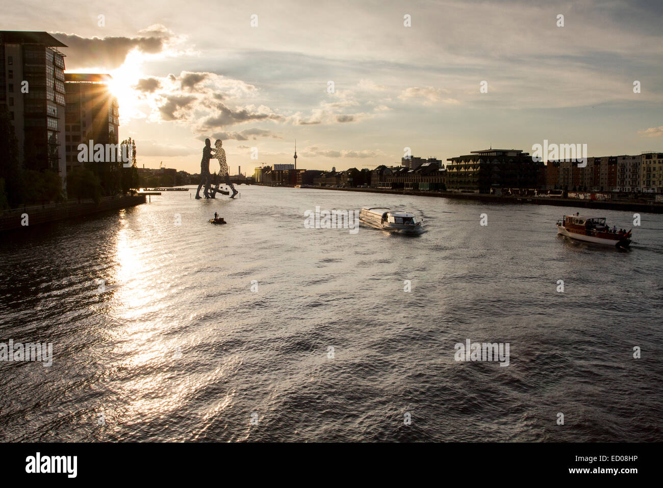 Sunset at Spree river, Berlin, Germany Stock Photo - Alamy