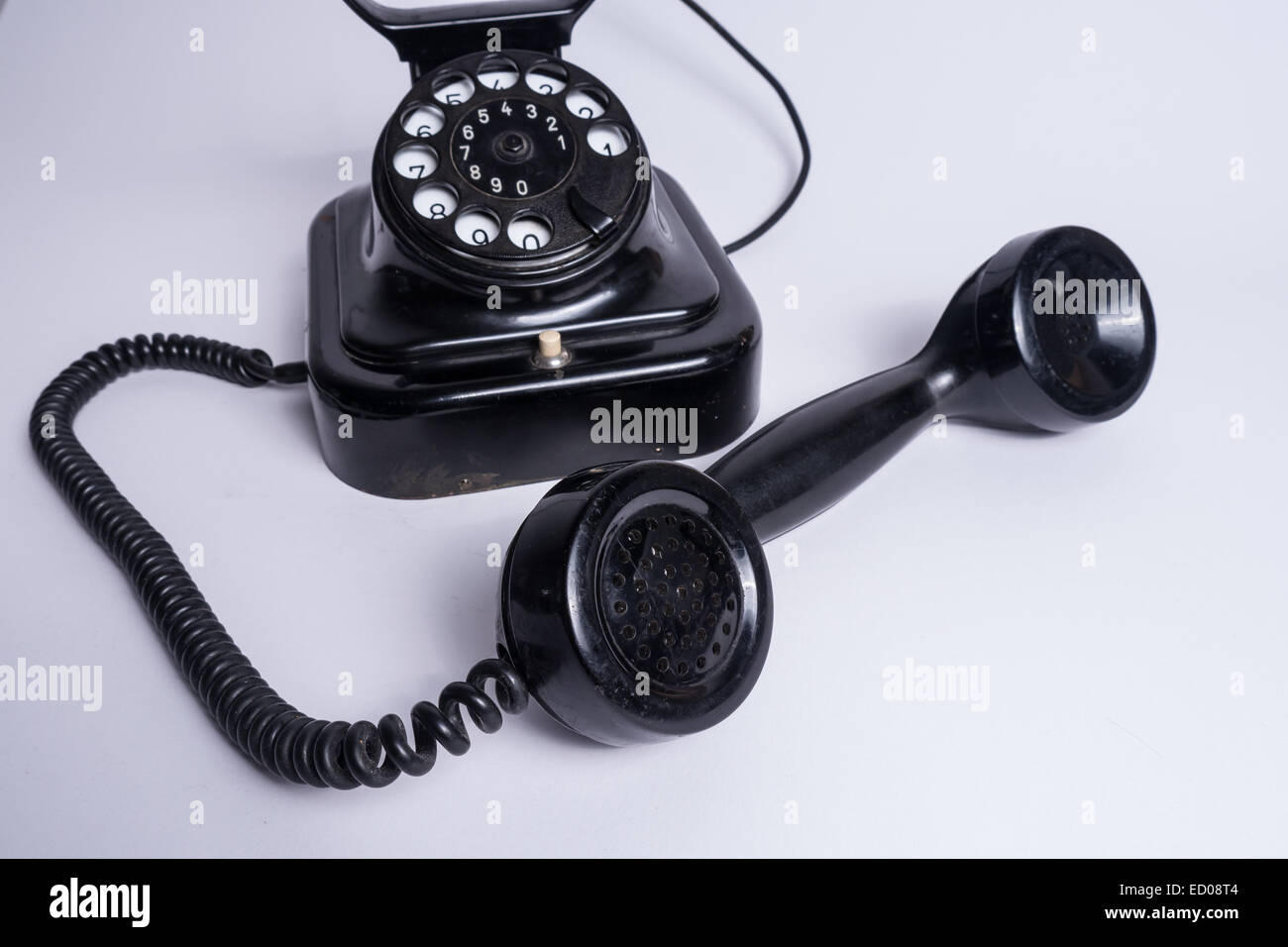 very old black telephone Stock Photo - Alamy