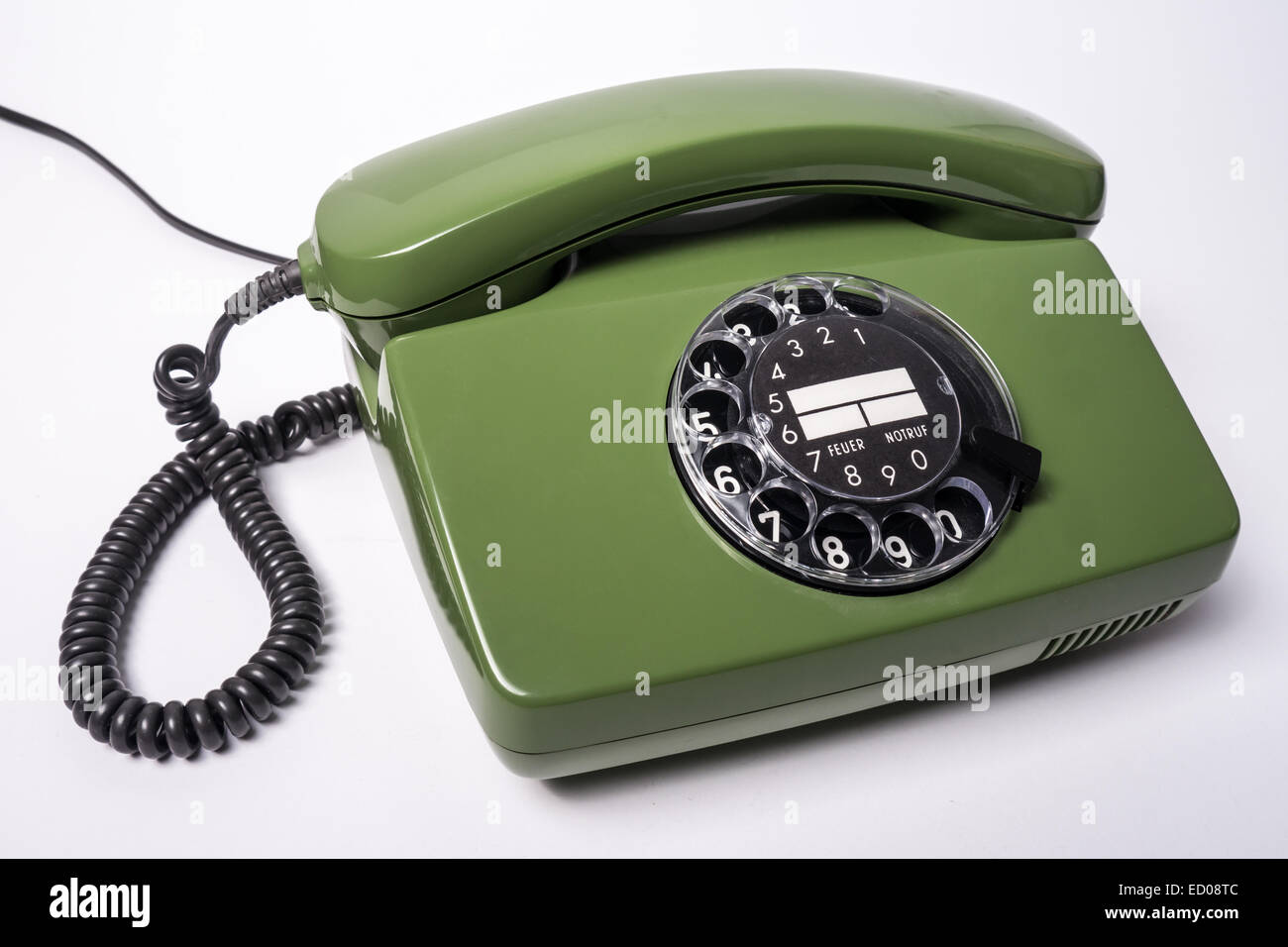 old green telephone (german Stock Photo - Alamy