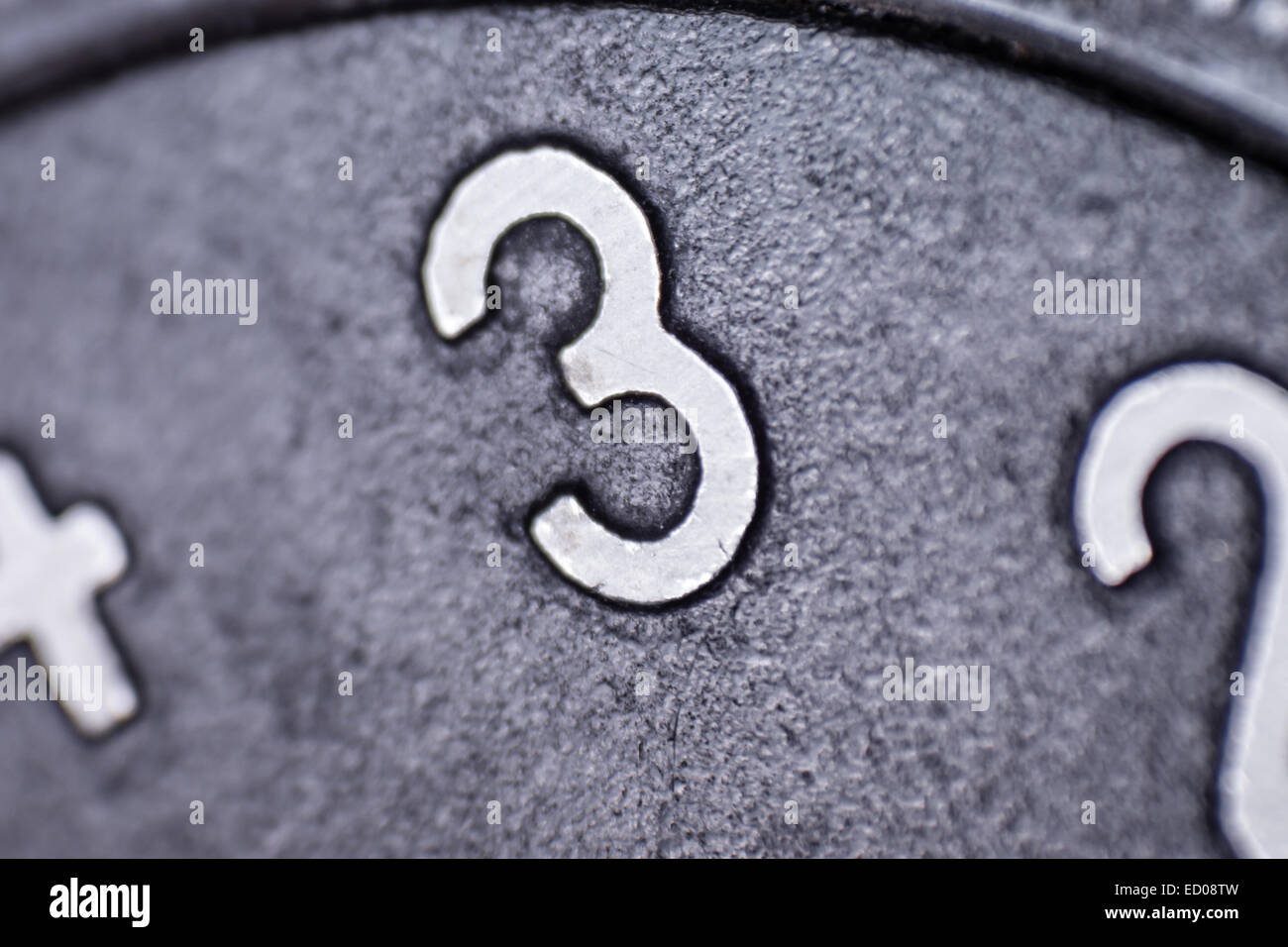 number three on an old metallic surface Stock Photo - Alamy